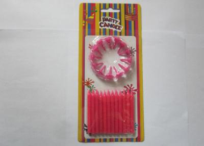 China Funny Pink Wax Glitter Birthday Candles , Dia 0.5cm Glitter Pillar Candles for sale