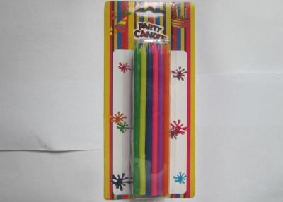 China Somkeless Long Slim Candles / Cake Art Thin Pillar Candles Assorted Colors for sale