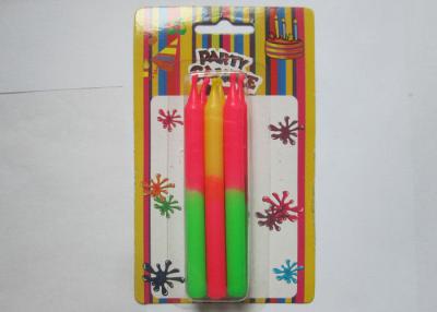 China Non - Toxic Long Thin Birthday Candles , Decorated Color Changing Wax Candles for sale