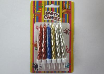 China Smokeless Metallic Gold Birthday Candles Paraffin Wax Material CE Approved for sale