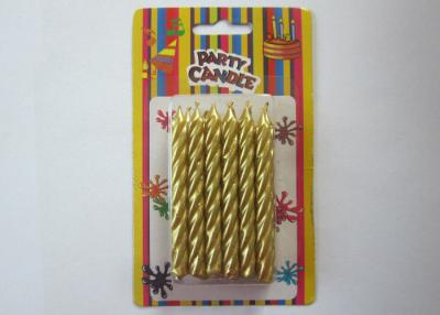 China Somkeless Gold Birthday Candles Spiral Shaped About 5 Min Burning Time for sale