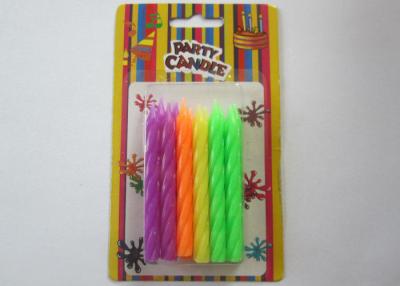 China Birthday Decorative Pillar Candles Assorted Fluorescent Colors 12 Count 3.03 IN Height for sale