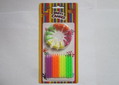 China Colorful Fluorescent Candles Spiral Shaped Anniversary Office Party Decorations for sale