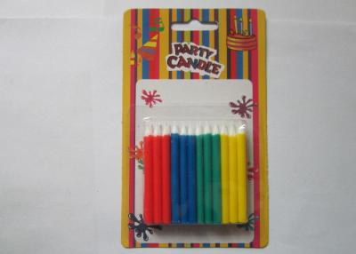 China Flameless Smooth Colorful Birthday Candles Column Shaped 5 Min Burning Time for sale