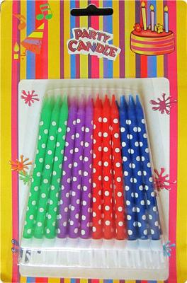 China 24 Holder OEM Spiral Birthday Candles Dots Paraffin Wax For Baby Party for sale