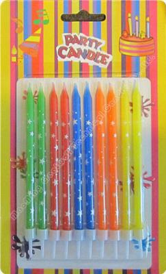 China Star Printed Personalized Birthday Candles Red Blue Yellow Green Orange Pillar Candles for sale