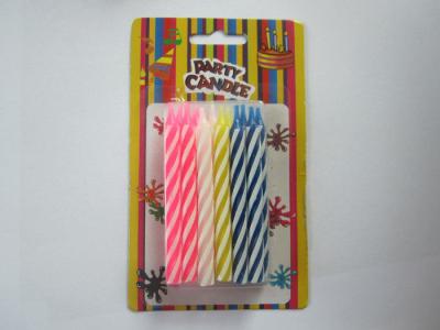 China Mixed Color Spiral Birthday Candles Swirl Pattern 0.75×8.5 cm for Birthday Party for sale
