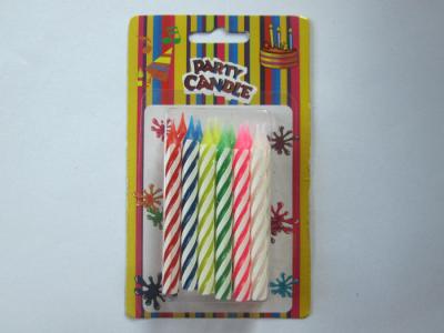 China Smokeless Dripless Pillar Candles / Spiral Pattern Birthday Cake Candles for sale