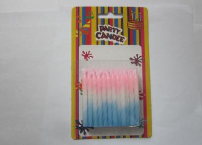 China Paraffin Wax Spiral Birthday Candles Color Changing Non Toxic 2.36 Inch Height for sale