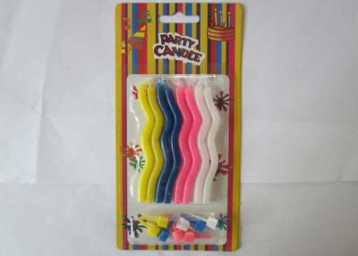 China Fashion Twisted Wave Shaped Birthday Candles Smokeless 8 Pcs Per Package for sale