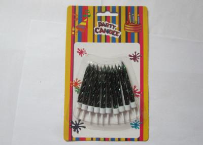 China Unscented Black Glitter Birthday Candles Spiral Shape Indoor Decoration for sale