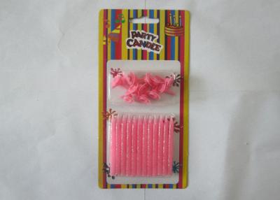 China Column Shining Pink Glitter Candles , Kids Happy Birthday Cake Candles Smokeless for sale