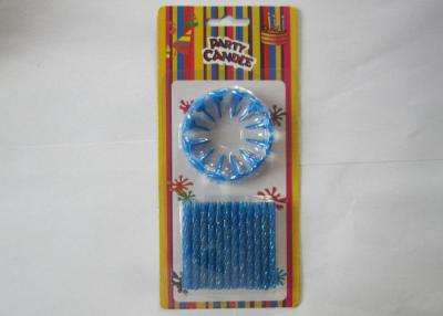 China Spiral Glitter Birthday Candles / Blue Christmas Glitter Candles For Celebration for sale