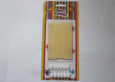 China Ivory tall thin candles Paraffin Wax material Long Burning Time no fading for sale