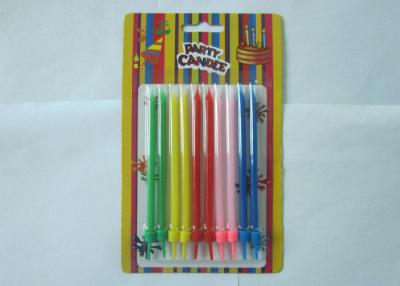 China Household Thin Birthday Candles / Smokeless Pillar Candles Various Colors for sale