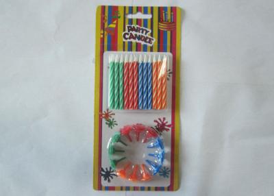 China Flameless Spiral Happy Birthday Cake Candles 24 Pcs / 18.5G 5 Min Burning Time for sale