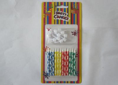 China Bright Smokeless Colorful Birthday Candles Water Soluble With Logo Printing for sale