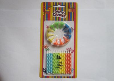 China 12 Pcs Paraffin Wax Colored Taper Candles Spiral Anniversary Party Decorations for sale