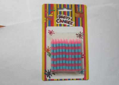China Delicate Stick Shaped Stripe Printed Personalized Birthday Candles For Birthday Cake for sale