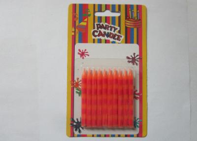 China Special Orange Stripe Silk Screen Printing Party Pillar Candles for Birthday for sale