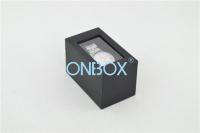 China Black Touch Cardboard Watch Box 60x100x62mm Single Watch Window Top for sale