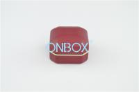 China Customizable LED Ring Presentation Box 62x62x42mm Dark Red PU Leather Wedding Engagement for sale