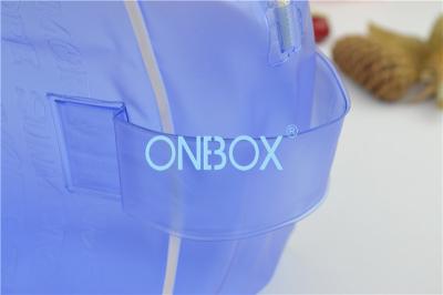 Cina Borsa blu di trasporto del PVC della borsa del regalo del PVC di colore con la chiusura/maniglia della chiusura lampo in vendita