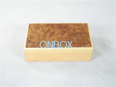Cina Alte scatole di legno di lusso della vernice brillante con l'impiallacciatura del Burl per l'insieme, l'orologio, la penna ed i gemelli del regalo dell'ufficio dell'uomo in vendita