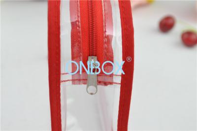 Cina Borsa su misura del PVC della radura di dimensione con la chiusura lampo per i prodotti/trucco della spiaggia in vendita