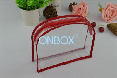 Cina Borsa su misura del PVC della radura di dimensione con la chiusura lampo per i prodotti/trucco della spiaggia in vendita