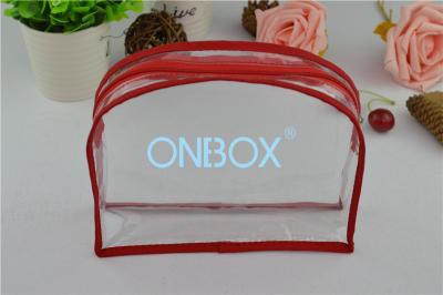 Cina Borsa su misura del PVC della radura di dimensione con la chiusura lampo per i prodotti/trucco della spiaggia in vendita