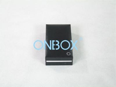 China Caixas de empacotamento pequenas plásticas personalizadas para o keychain/colar, papel preto do couro sintético à venda