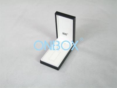 China Caixas de empacotamento pequenas plásticas personalizadas para o keychain/colar, papel preto do couro sintético à venda