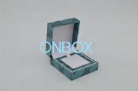 China Custom PU Leather Jewelry Box 64x69x33mm with Removable Insert for Earrings for sale