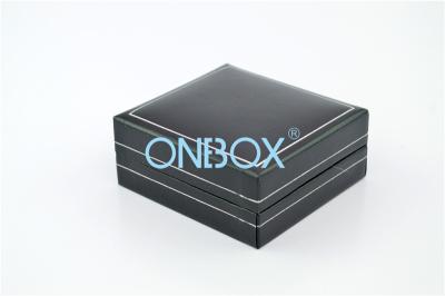 Cina Contenitore di gioielli semplice del quadrato nero per un paio dei Eardrops con stampa della stagnola di oro in vendita