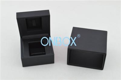 Cina Cuscinetti neri di lusso dell'inserzione del doppio dei contenitori di regalo dei gioielli della carta di tocco degli orecchini e dell'anello in vendita