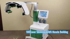 Laser lipo slimming and EMS muscle build treatment video