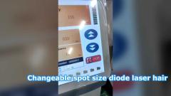 Changeable spot size diode laser hair removal machine