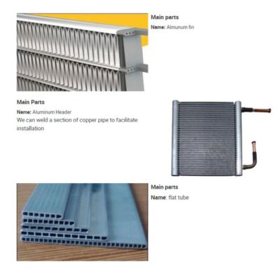 China De luifel randt Geschilde Microchannel Warmtewisselaar voor Ijs het Maken Machine Te koop