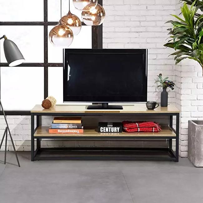 MG13F Living Room Furniture Series Metal Frame Tempered Glass TV Cabinet