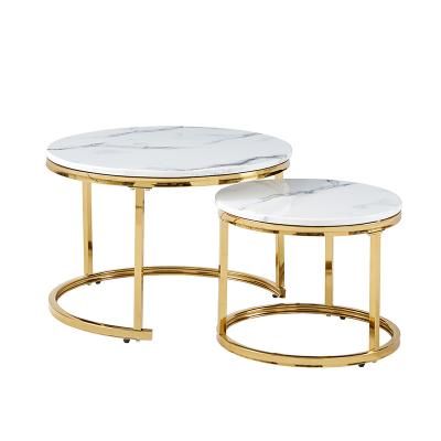 China Iron Simple Round Slate Coffee Table Living Room Nordic Home Marble Coffee Table for sale