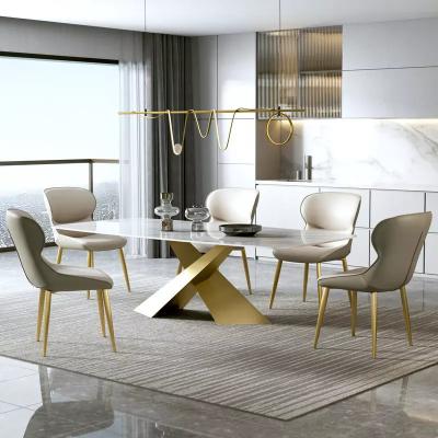 Cina Tavolo da pranzo di lusso leggero del bordo della roccia del tavolo da pranzo 220*120*75cm della mobilia italiana in vendita