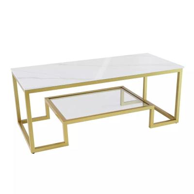 China Personalização minimalista do OEM da pintura do metal da mesa de centro de mármore moderna luxuosa à venda