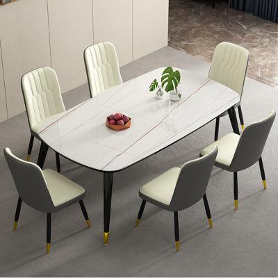 Cina L'acciaio inossidabile Dinette della mobilia moderna del salone ha messo la cima di marmo personalizzabile in vendita