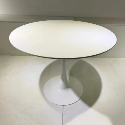 China Fashionable Wooden Round Dining Table 90 * 90cm With Metal Base Non Rusting for sale