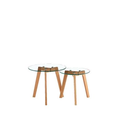 China Customizable Modern Glass Coffee Table Exquisite Matching Glass Round Table for sale