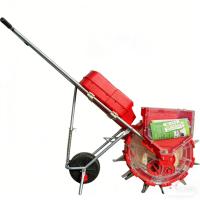China Hand Push Seeder Manual Row Planter for Corn Adjustable 14-56cm Plant Spacing for sale