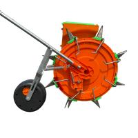 China Carbon Steel Manual Seeder Machine 7kg Seed Box Dual Chamber Fertilizer Applicator for sale