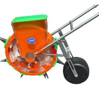 China Carbon Steel Manual Seeder Machine 7kg Seed Box Dual Chamber Fertilizer Applicator for sale