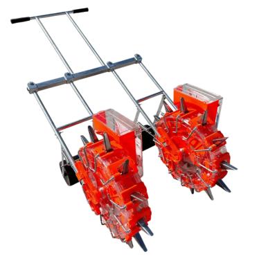 China Steel Two Row Manual Seeder Machine Eco Planter Green Precise Sowing Tool Crop Use for sale